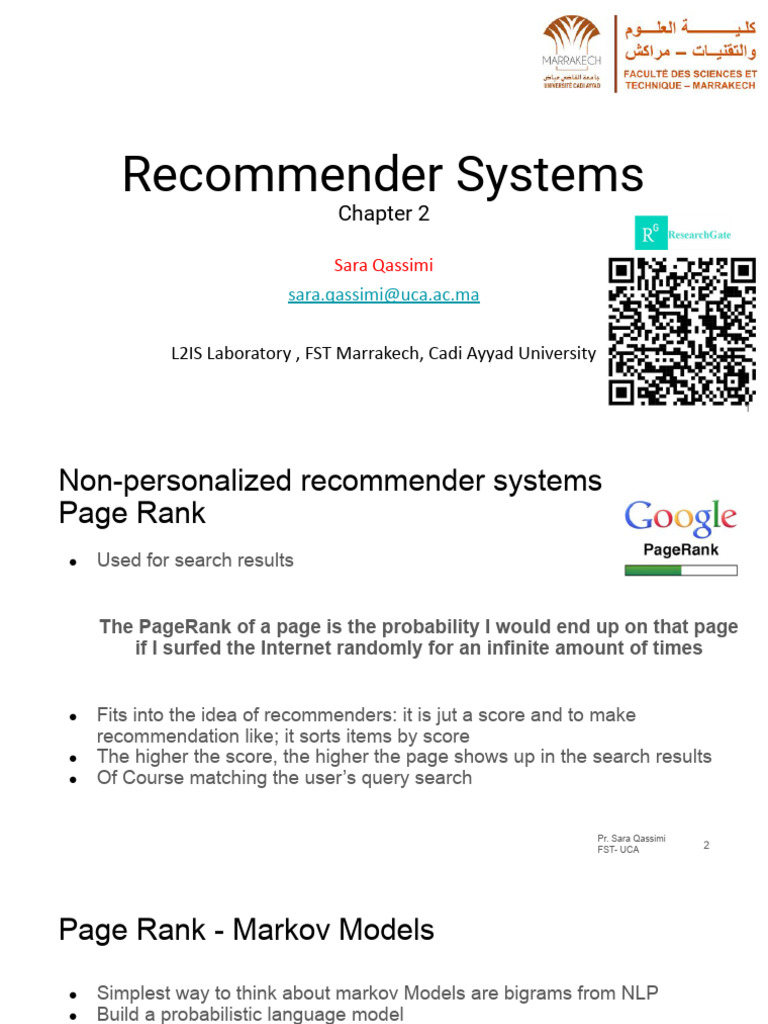 Recommender Systems-Chapter 2 | PDF | Markov Chain | Applied Mathematics