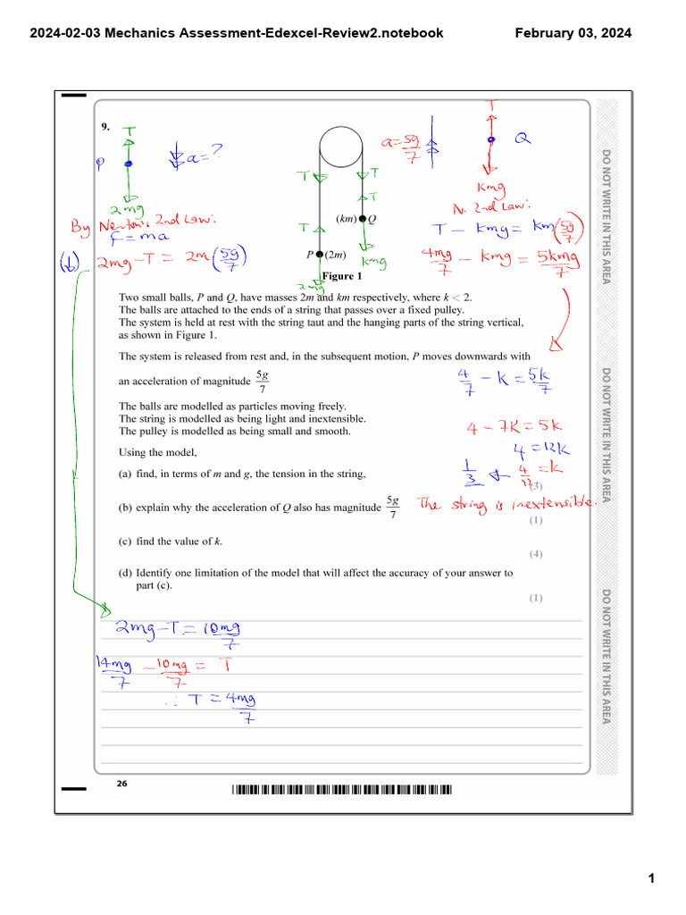 2024-02-03 Mechanics Assessment-Edexcel-Review2 | PDF