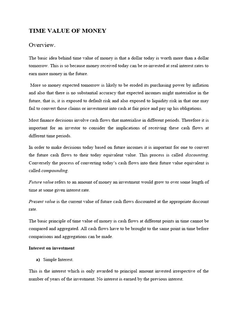 Time Value of Money.-1 | Download Free PDF | Present Value | Interest