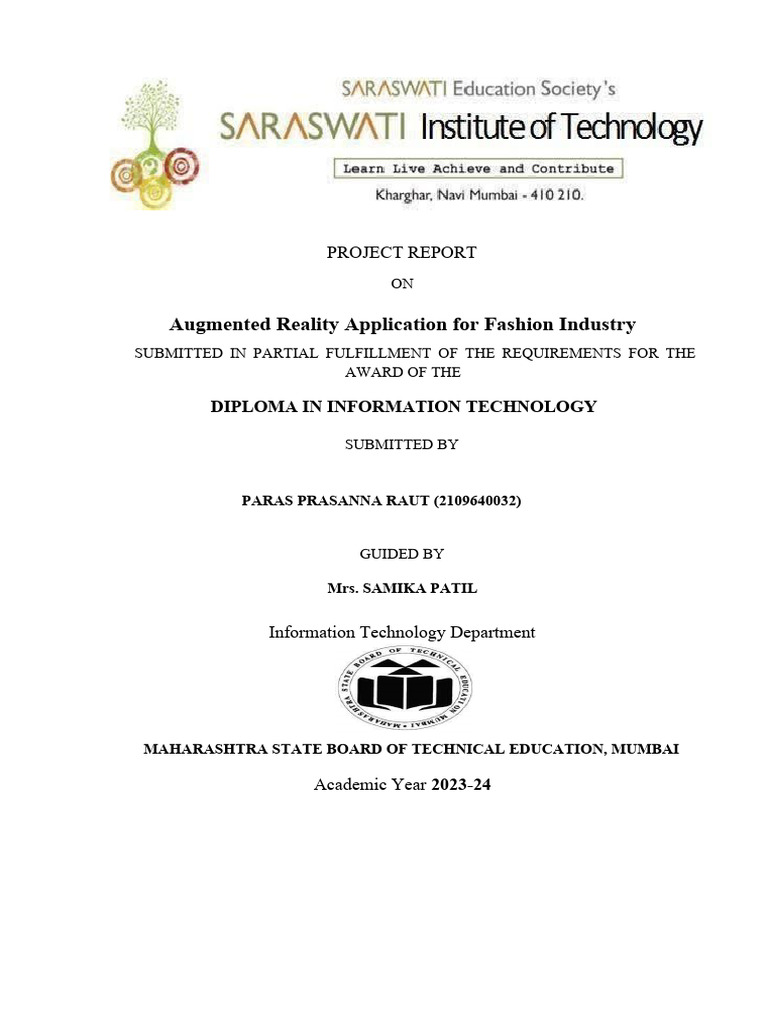 Paras Final Blackbook | PDF | Augmented Reality | Software Development ...