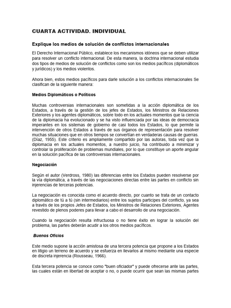 Cuarta Actividad | PDF | Ley humanitaria internacional | Relaciones Internacionales
