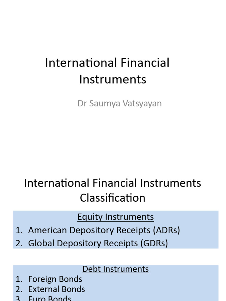 International financial instruments | PDF | American Depositary Receipt ...