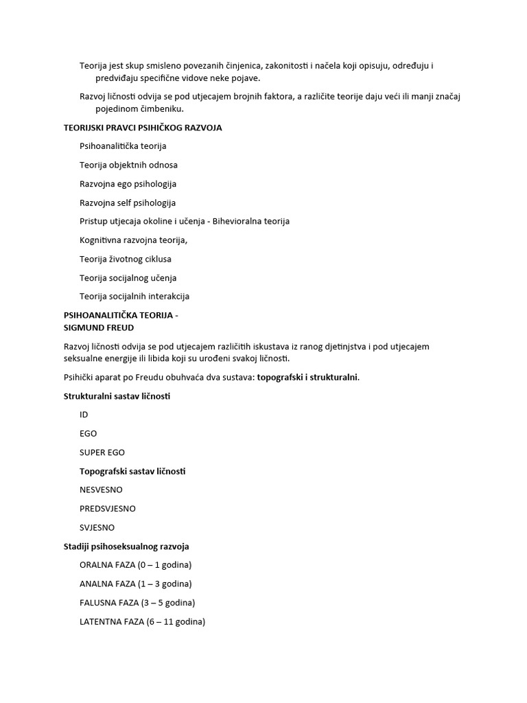 Teorija Psihičkog Razvoja | PDF