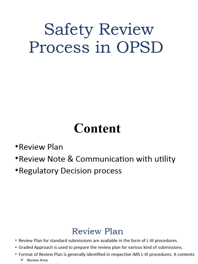 Presentation-Lead Reviewer-After Meeting With Head OPSD | PDF | Nuclear ...