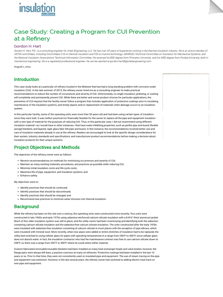 Case Study - Creating A Program For CUI Prevention at A Refinery ...