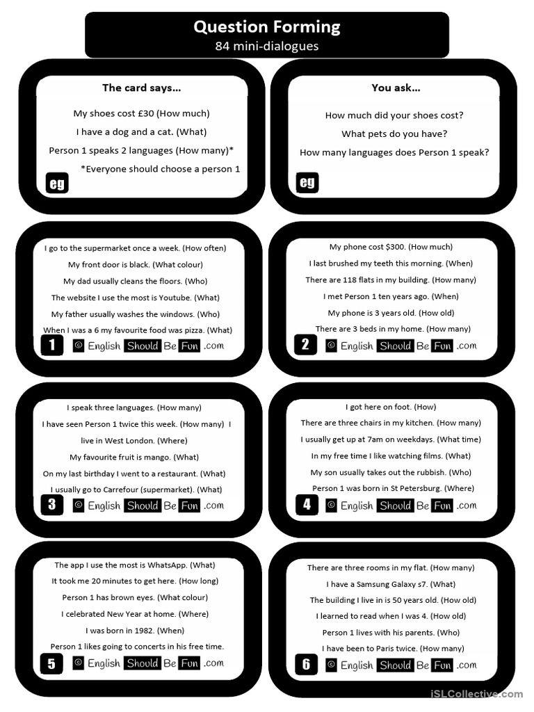 Get To Know You - Question Forming - 84 Questions | PDF
