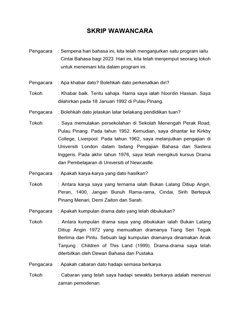 Skrip Wawancara | PDF