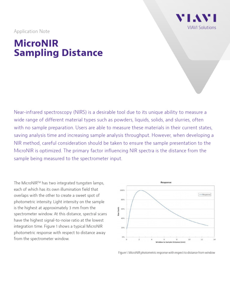 Micronir Sampling Distance Application Notes en | PDF | Infrared ...
