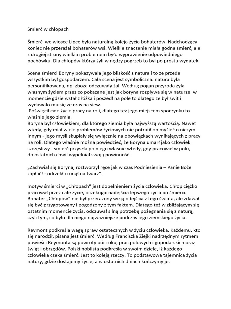 Chlopi Smierc Interpretacja | PDF Chlopi Smierc Interpretacja | PDF