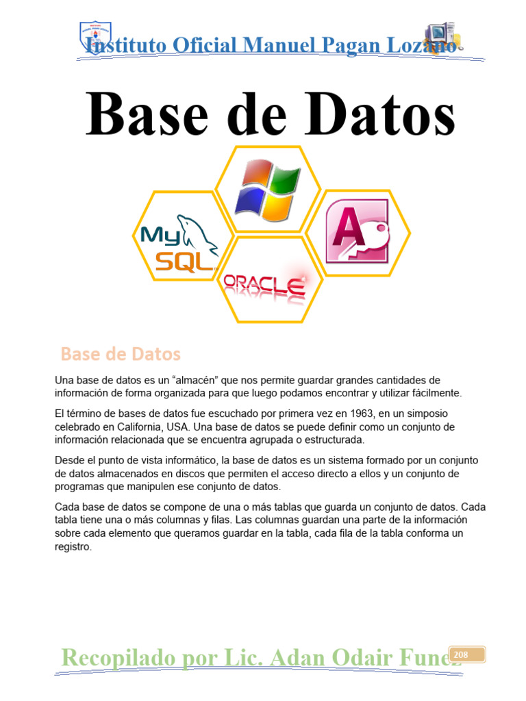 Guía Completa de Bases de Datos y Access | PDF | SQL | Ciencias de la ...