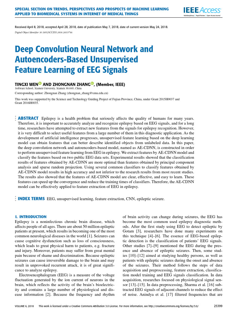 Deep Convolution Neural Network And Autoencoders Based Unsupervised Feature Learning Of Eeg