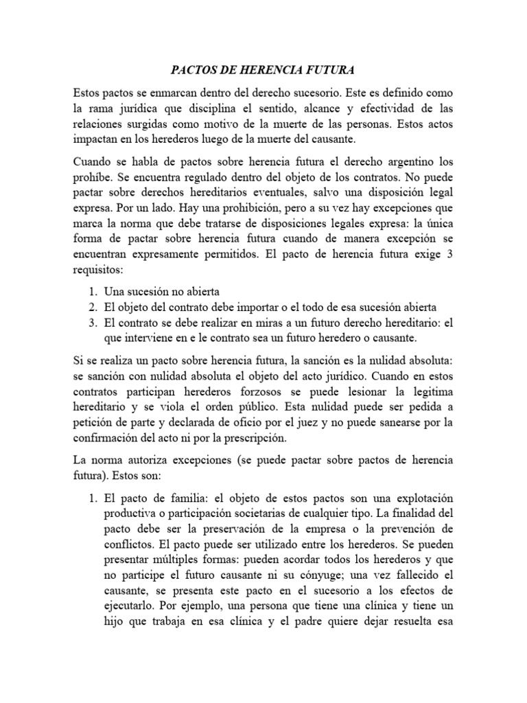 Pactos de Herencia Futura | PDF | Herencia | Donación