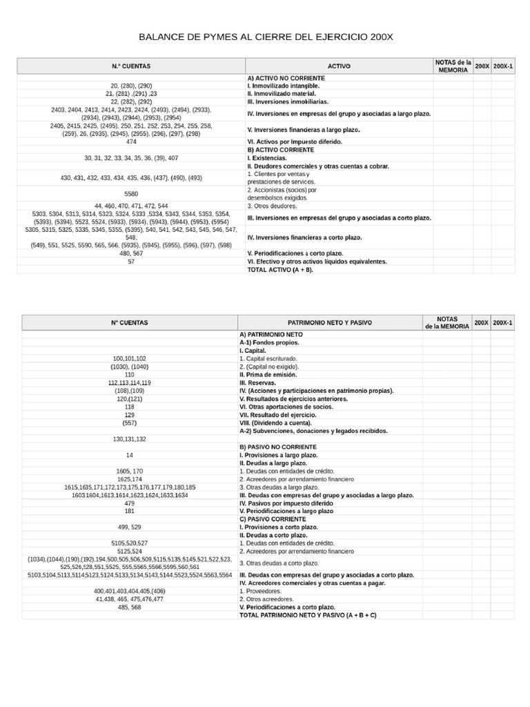 Modelo Balance Pymes | PDF