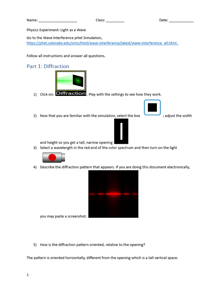 Physics Wave Interference Lab | PDF | Wavelength | Diffraction