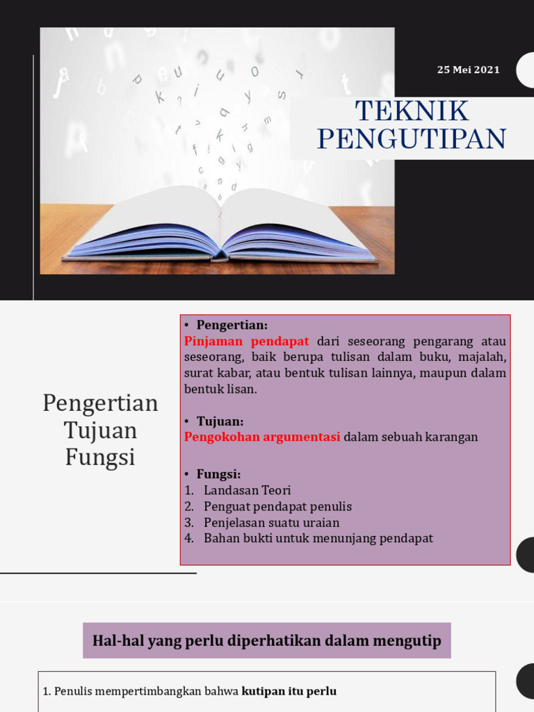 Teknik Pengutipan: Panduan Praktis | PDF
