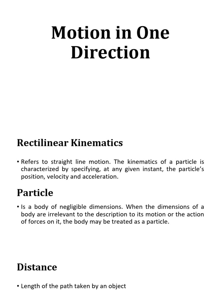 Motion in One Direction | PDF | Acceleration | Velocity