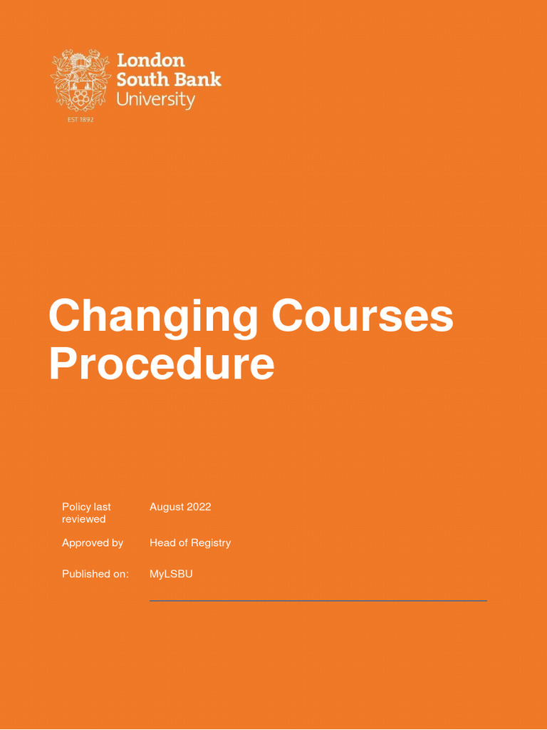 Changing Course Procedure v2 Word Version PDF | PDF | Educational Stages