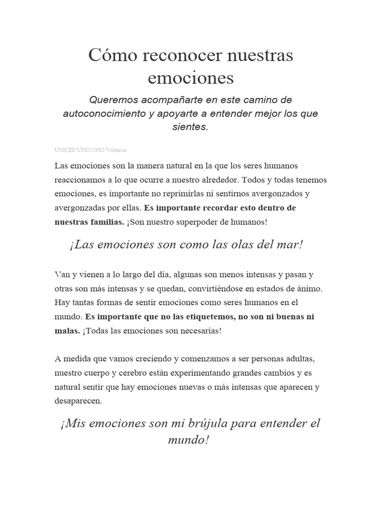 Reconoce y Maneja tus Emociones | PDF | Las emociones | Temor
