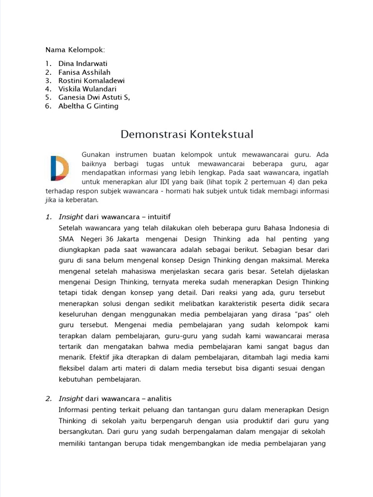 SEL.08.2-T6-5 Demonstrasi Kontekstual | PDF