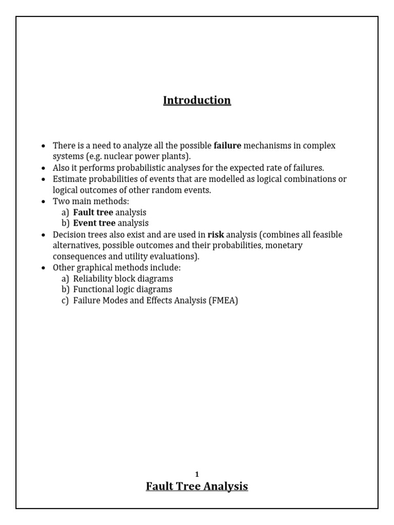 Fault Tree Analysis | PDF | Reliability Engineering | Risk