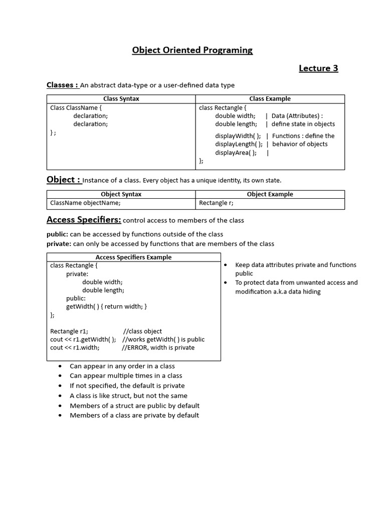 Object Oriented Programing | PDF | Pointer (Computer Programming ... Object Oriented Programing | PDF | Pointer (Computer Programming ...