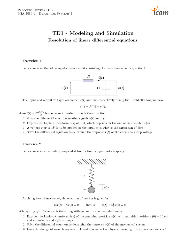 1 - EN - Practical Work 1 | PDF | Electrical Network | Equations