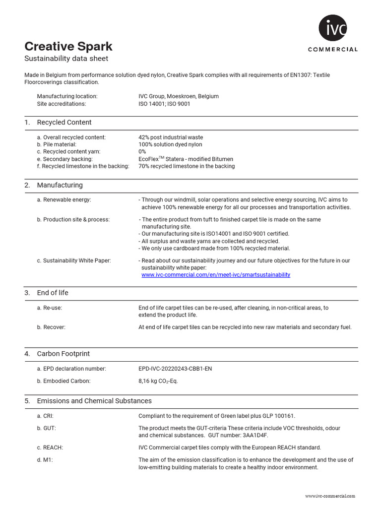 Sustainability Datasheet CT - Creative Spark | PDF | Green Building ...