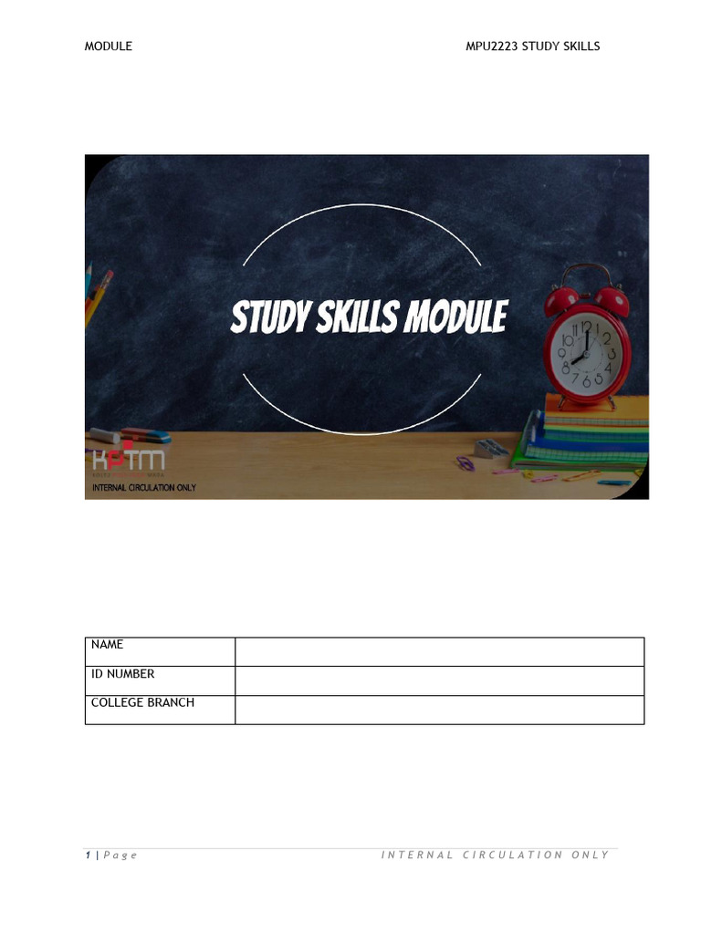 Study Skill Module | Download Free PDF | Learning | Learning Styles
