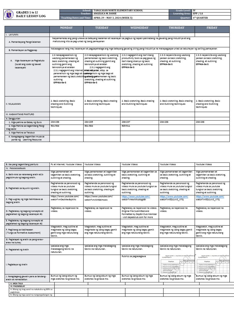 DLL - Epp 4 - Q4 - W5 | PDF