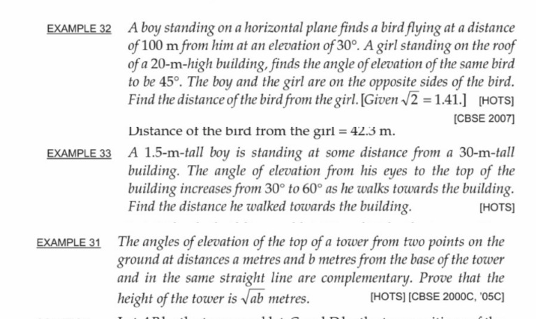 Heights and Distances Assignment | PDF