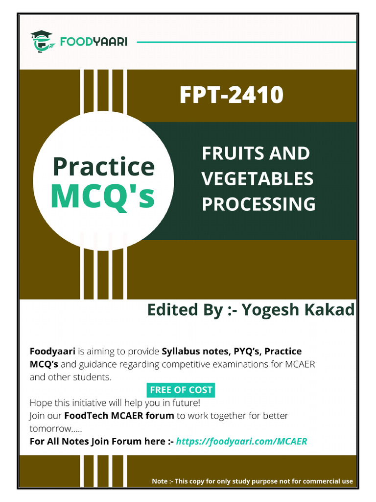 Fruits and Vegetables Processing | PDF | Fruit Preserves | Food Science