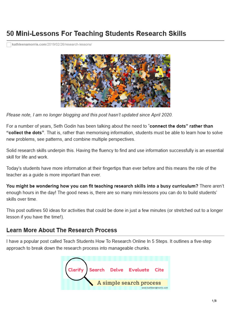 50 Quick Research Skills Mini-Lessons | PDF | Citation | Plagiarism