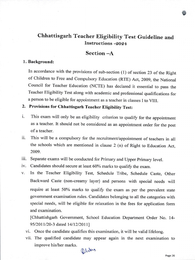 1.2 SCERT Guideline and Instructions English TET24 | PDF