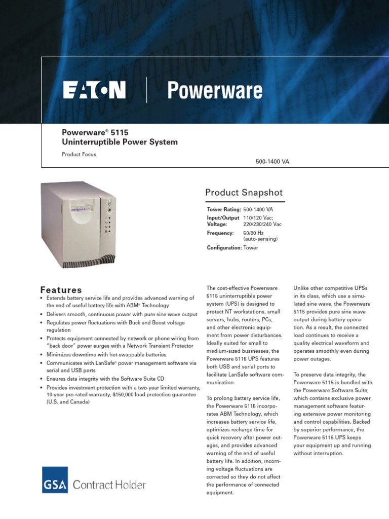 Manual UPS PowerWare | PDF | Usb | Mains Electricity
