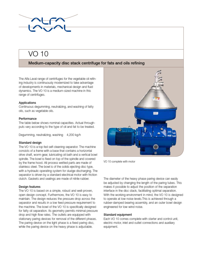 Alfa Laval_VO_10_Separator_PCHS00104EN | PDF | Pump | Engines