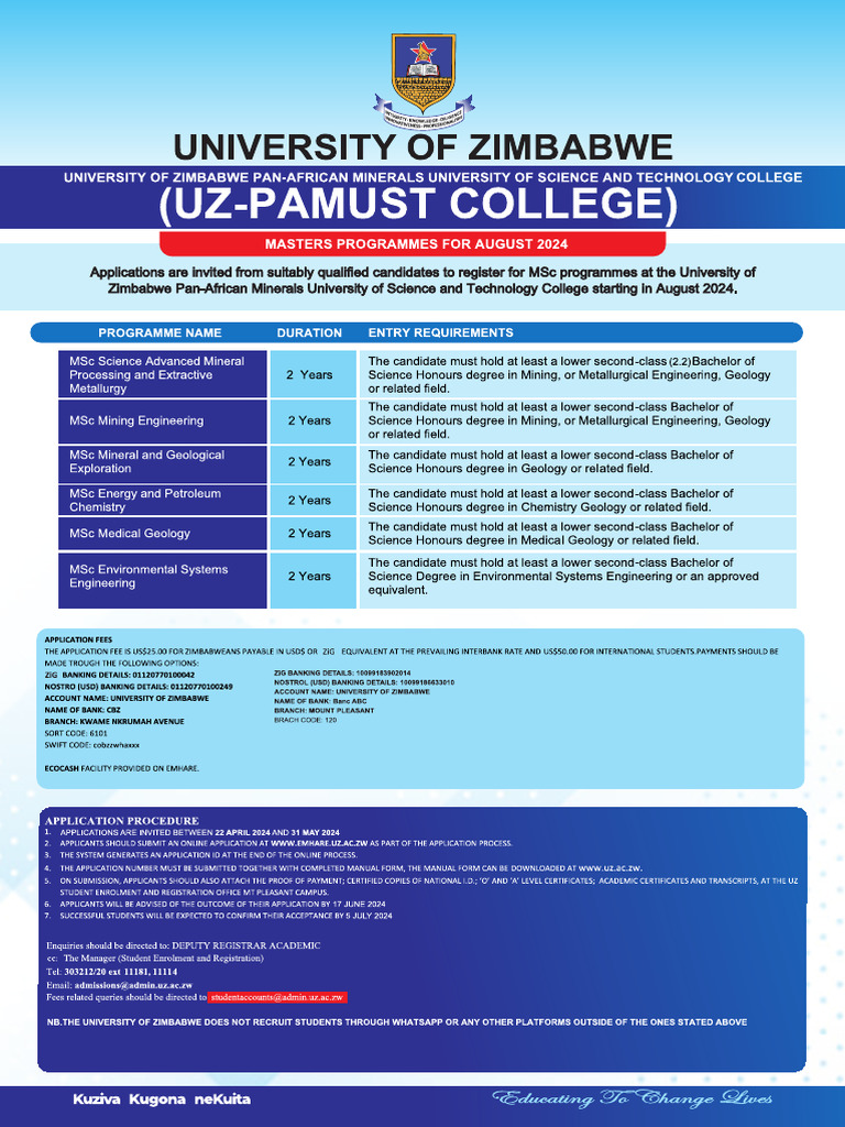 PAMUST 2024 August Intake Advert | PDF
