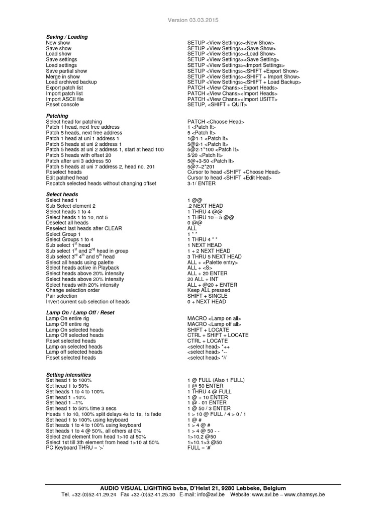 magicq-shortcuts | PDF | Computing | Software