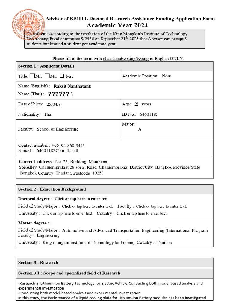 (2024) Form-Advisor Application Form | PDF