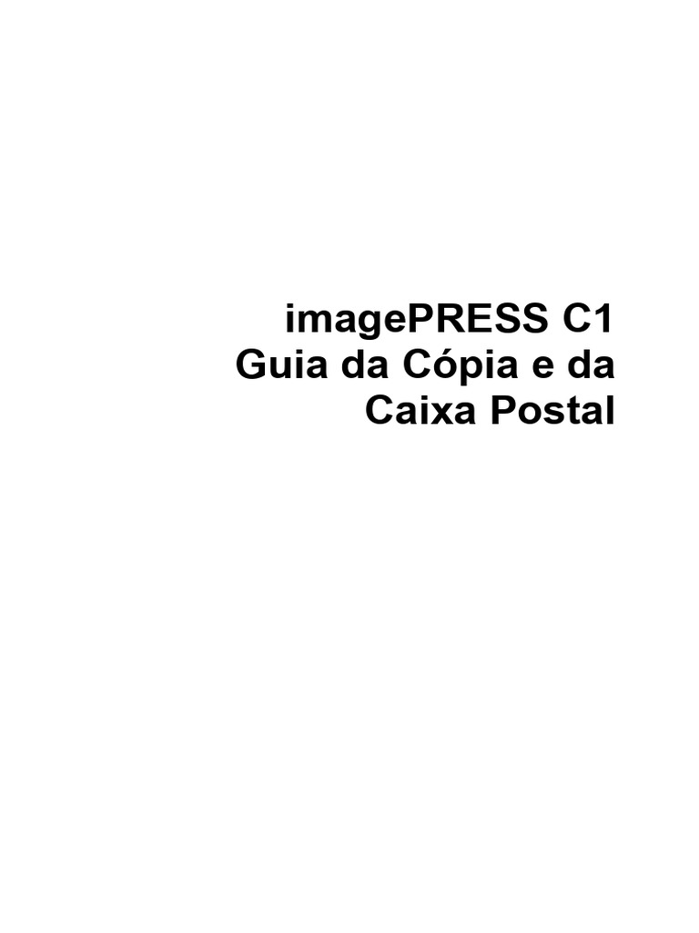 Guia Da Cópia e Da Caixa Postal - Imagepress C1 | PDF | Rede de computadores | Impressão