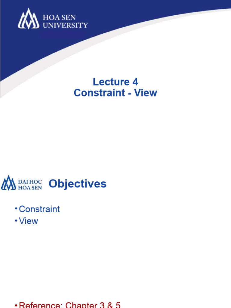 Constraint View | PDF | Relational Database | Databases