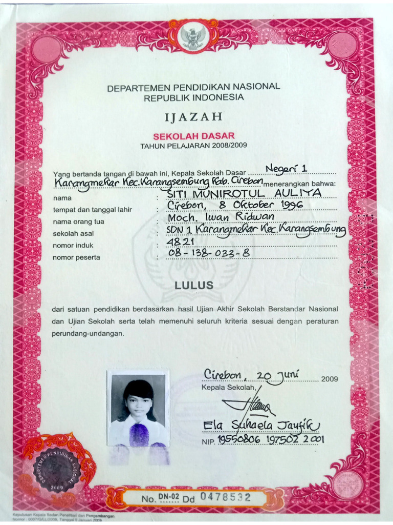 Ijazah SD | PDF