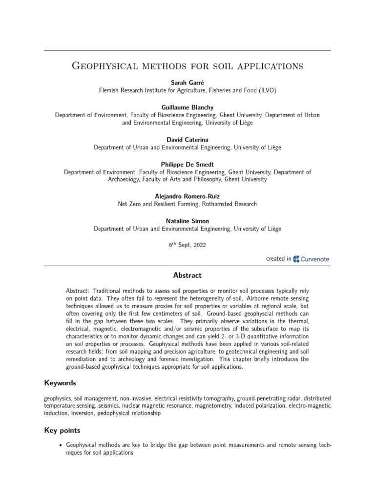 Geophysical Techniques for Soil Analysis | PDF | Nuclear Magnetic ...