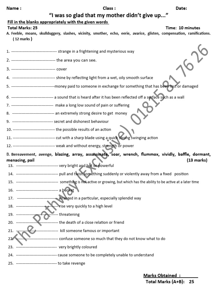 I Was So Glad That Final Worksheet and Mark Scheme | PDF