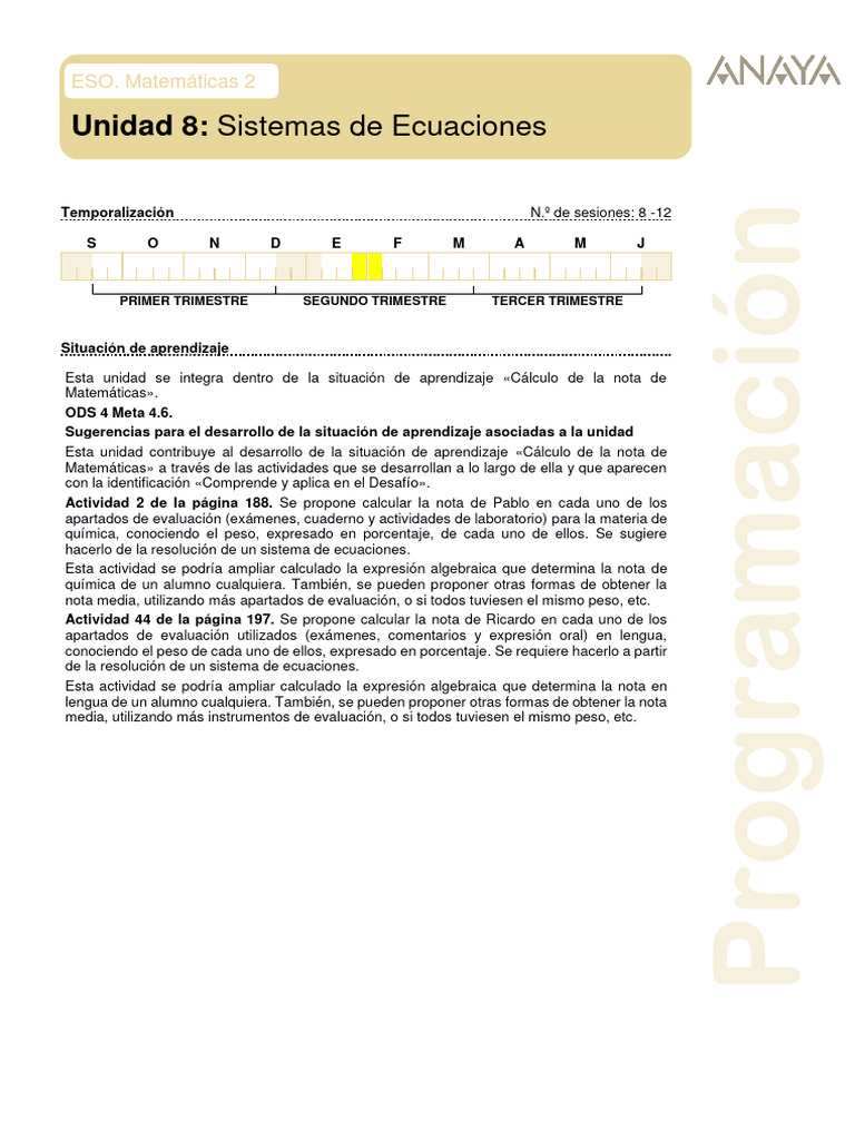 Mat2e U08 | PDF | Números | Ecuaciones