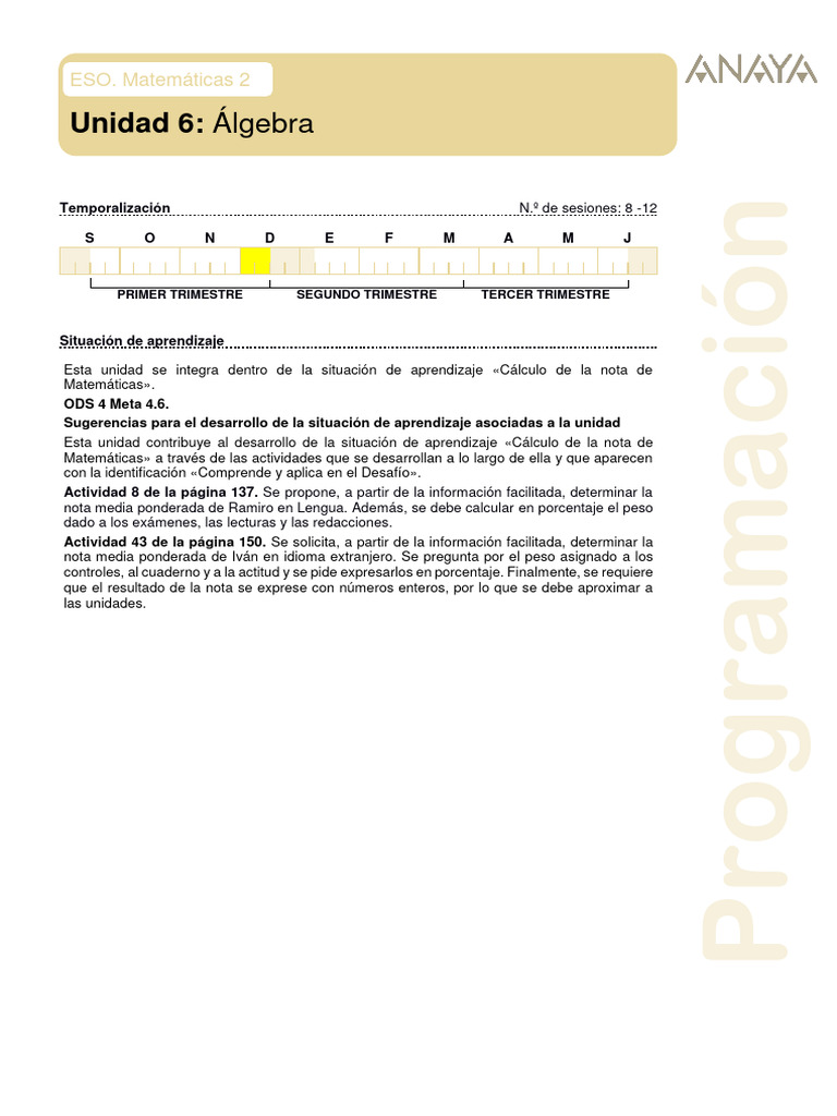 Mat2e U06 | PDF | Números | Ecuaciones