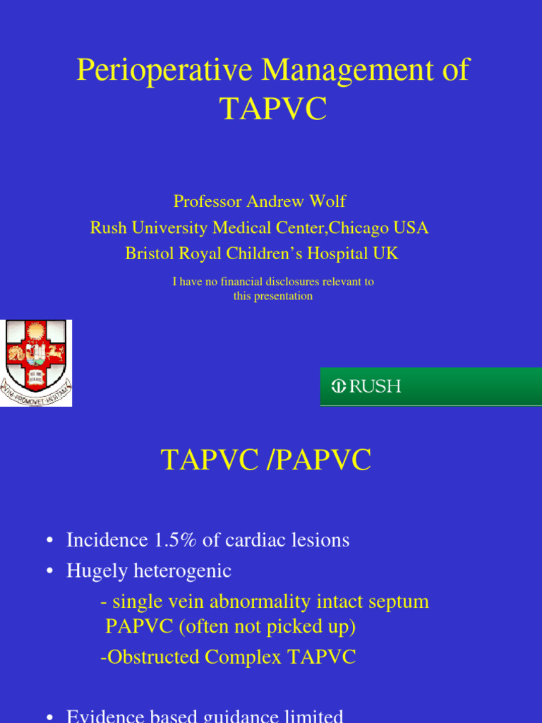 Perioperative Management of TAPVC | PDF | Heart | Clinical Medicine