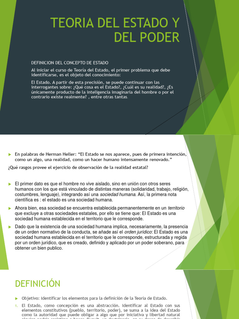 Diapositivas Teoria Del Estado y Del Poder | PDF | Estado (política) | Feudalismo