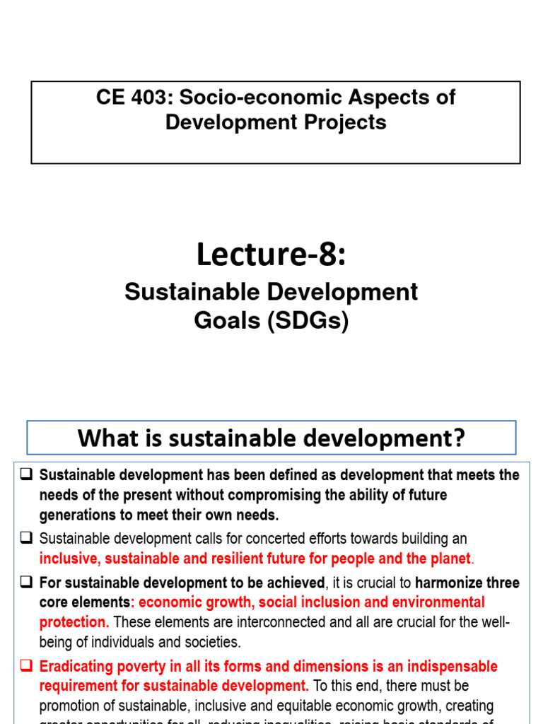 CE403 - Lecture08 - Sustainable Development Goals | PDF ...
