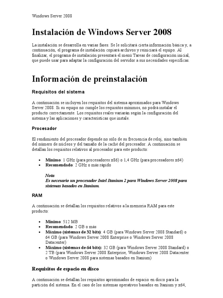 Instalación de Windows Server 2008 | PDF | Interfaz de línea de comando ...