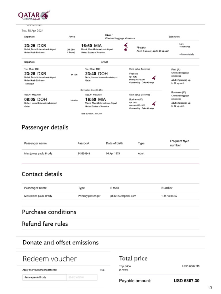 Flight Ticket | PDF